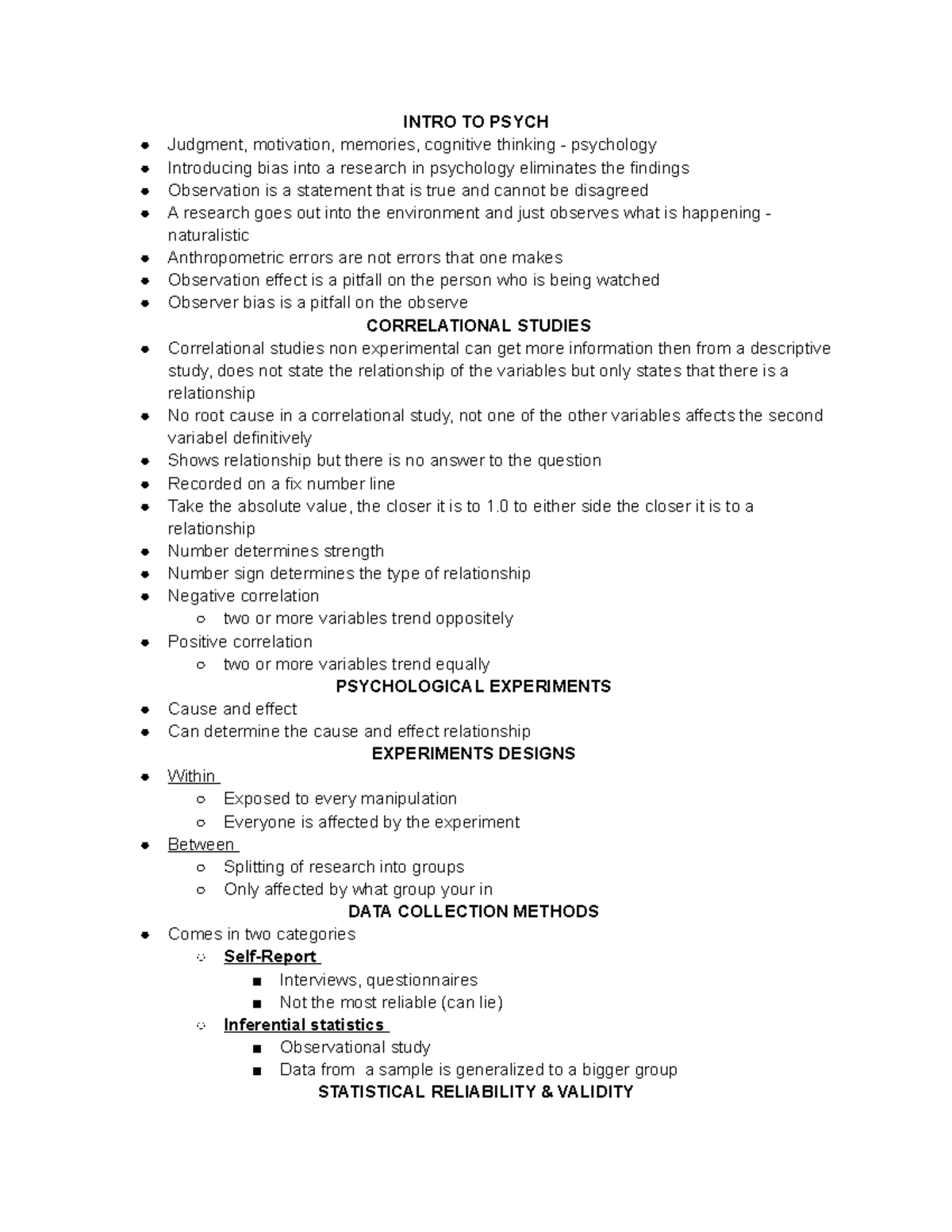 Psych 1 - INTRO TO PSYCH Judgment, motivation, memories, cognitive ...