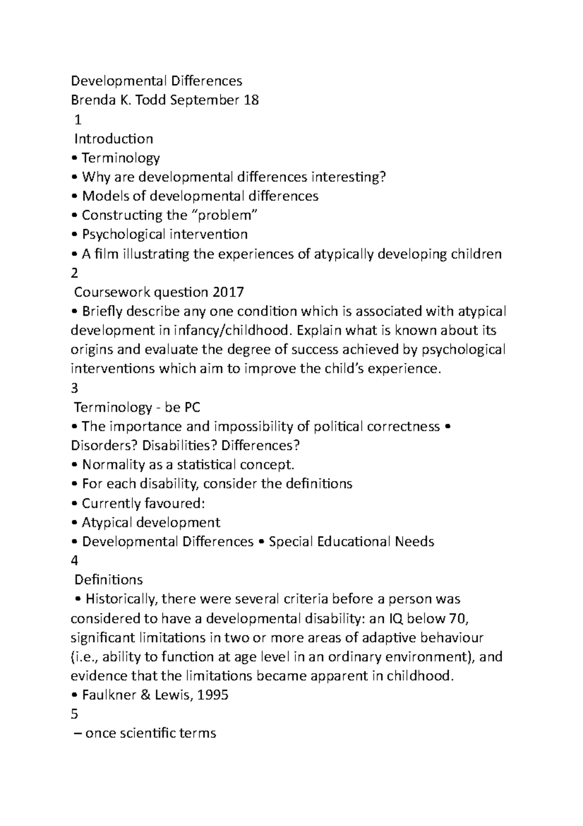 Developmental Differences - Todd September 18 1 Introduction ...