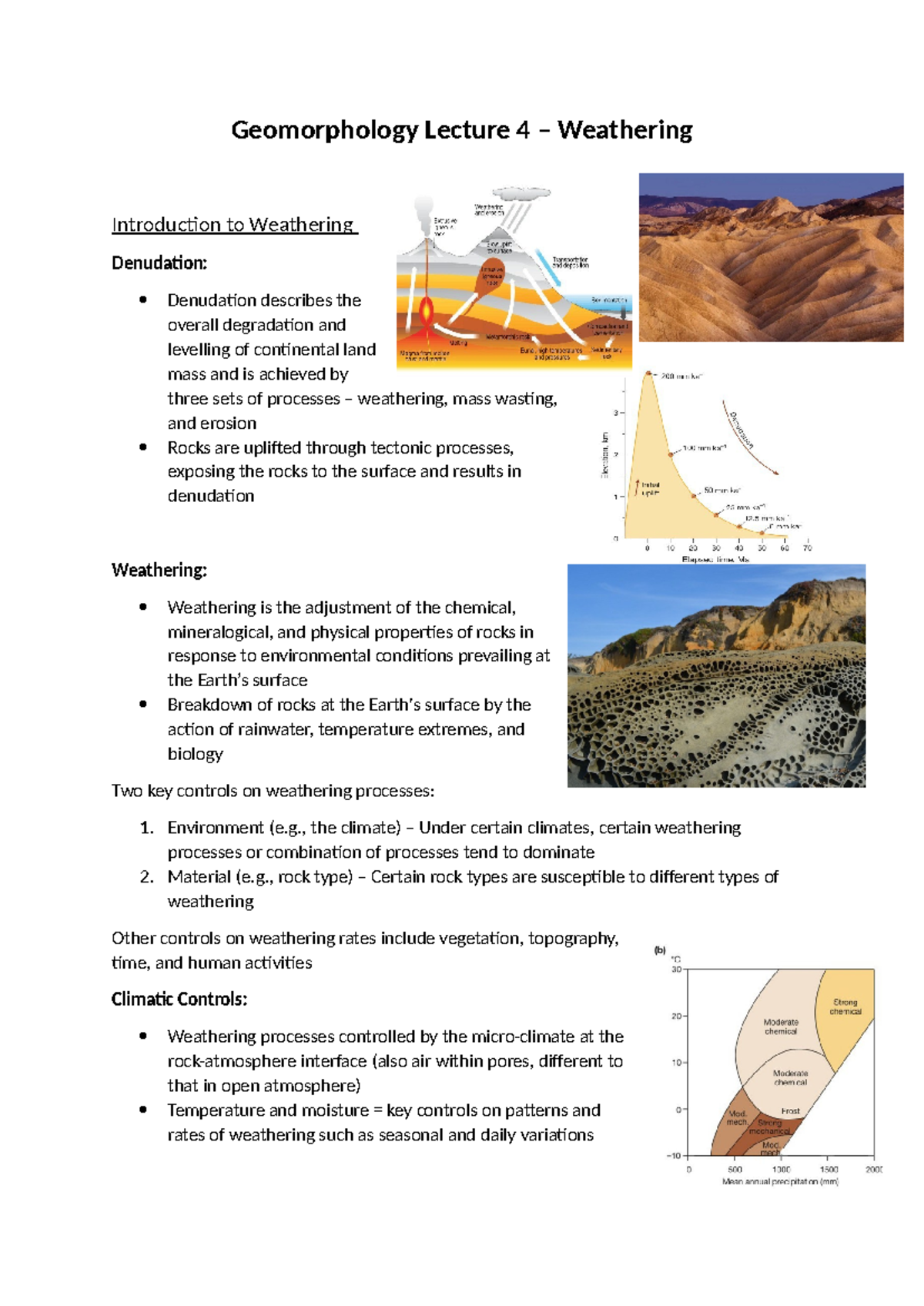 Geomorphology Lecture 4 - Weathering - Geomorphology Lecture 4 ...