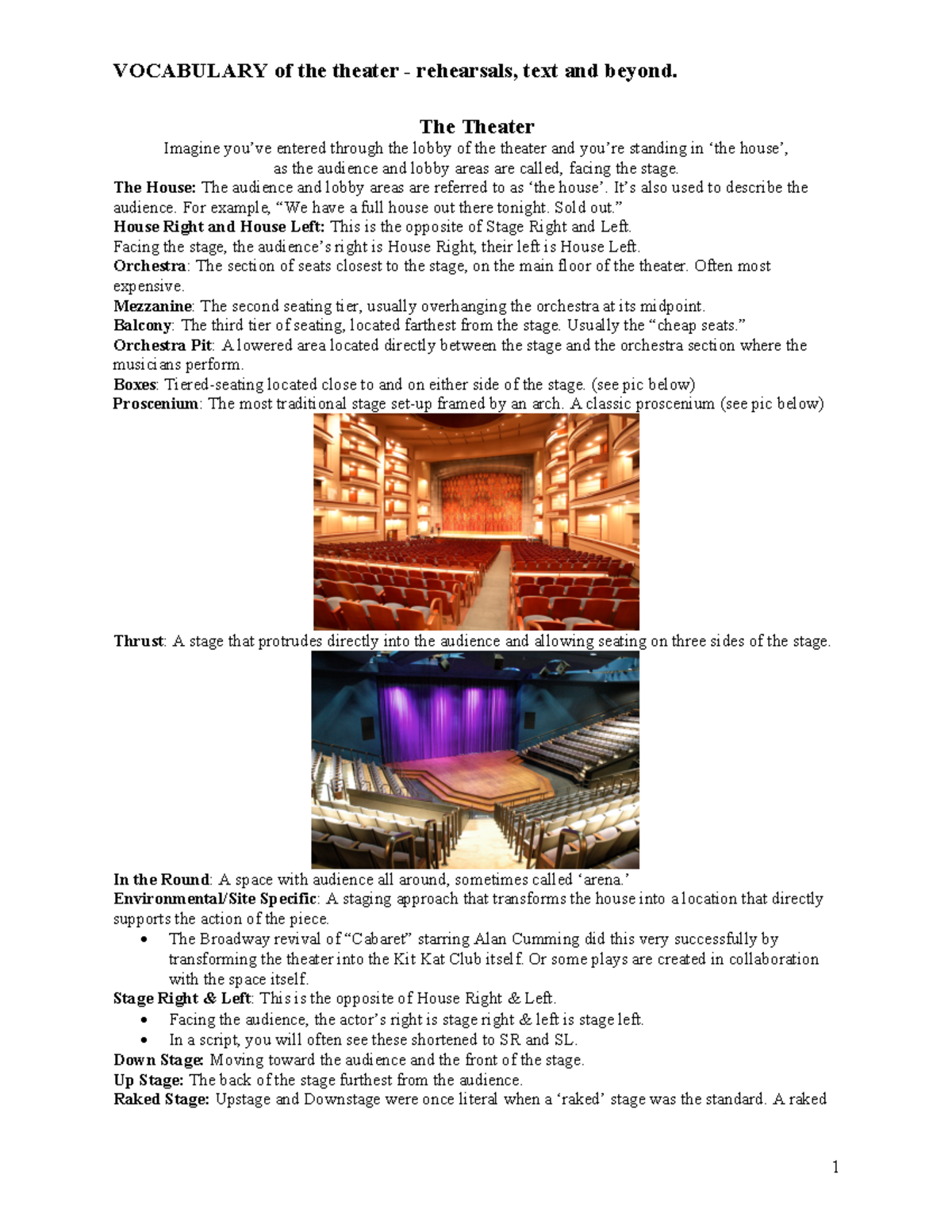 Vocabulary THEA 210 - test - The Theater Imagine you’ve entered through ...