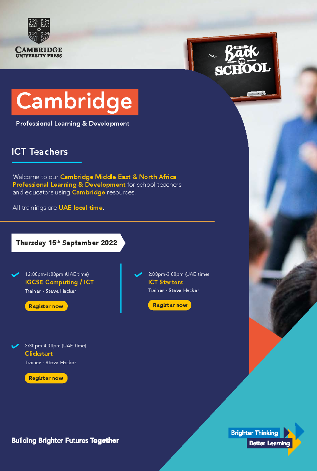 ICT - Cambridge PLD Trainings - FY23 - CAMBRIDGE UNIVERSITY PRESS Back ...