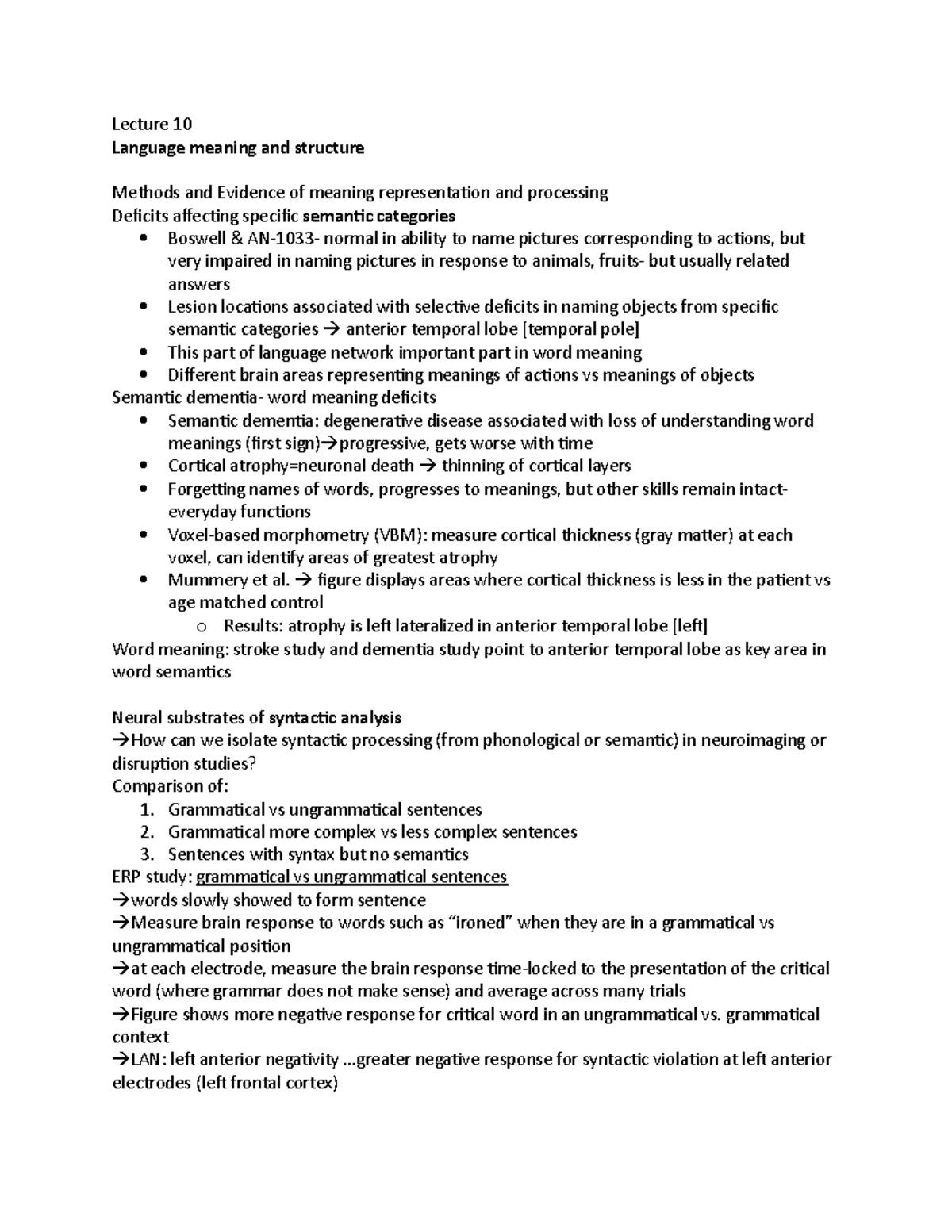 Lecture 10 - Lecture 10 Language meaning and structure Methods and ...