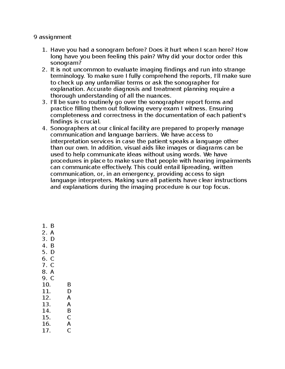 9 assignment sonography - 9 assignment 1. Have you had a sonogram ...