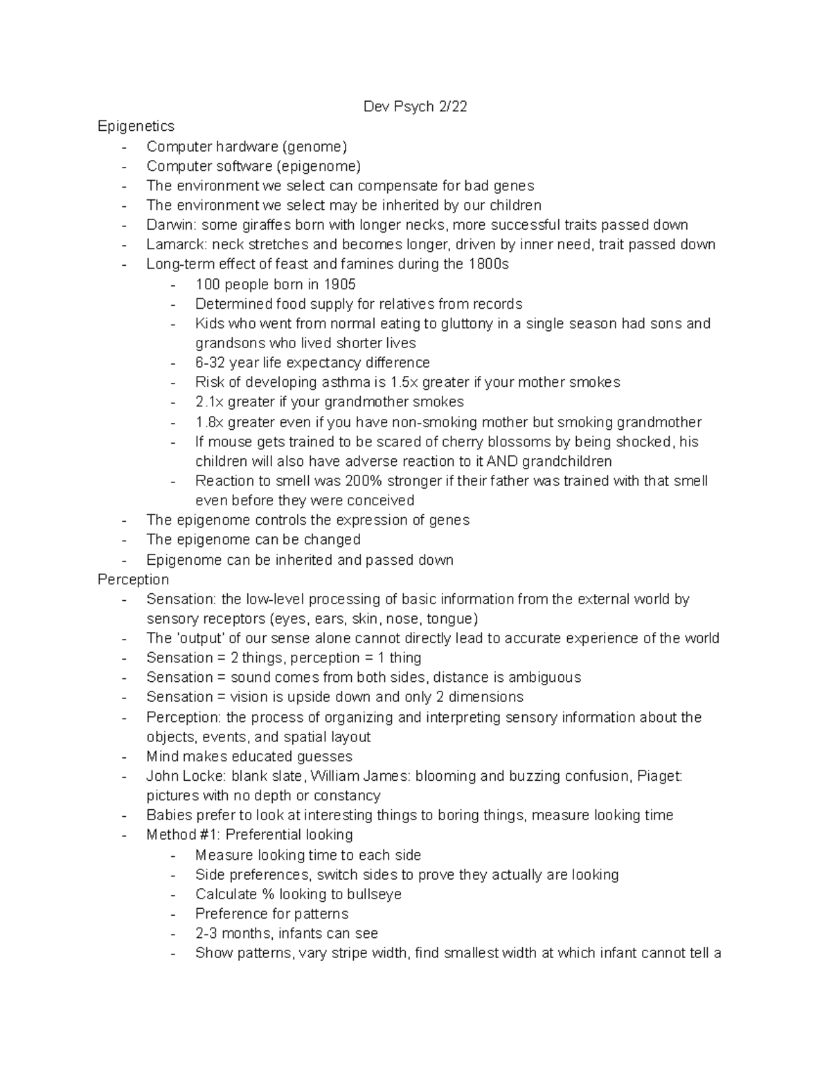 Developmental Psych 2/22 - Dev Psych 2/ Epigenetics Computer hardware ...