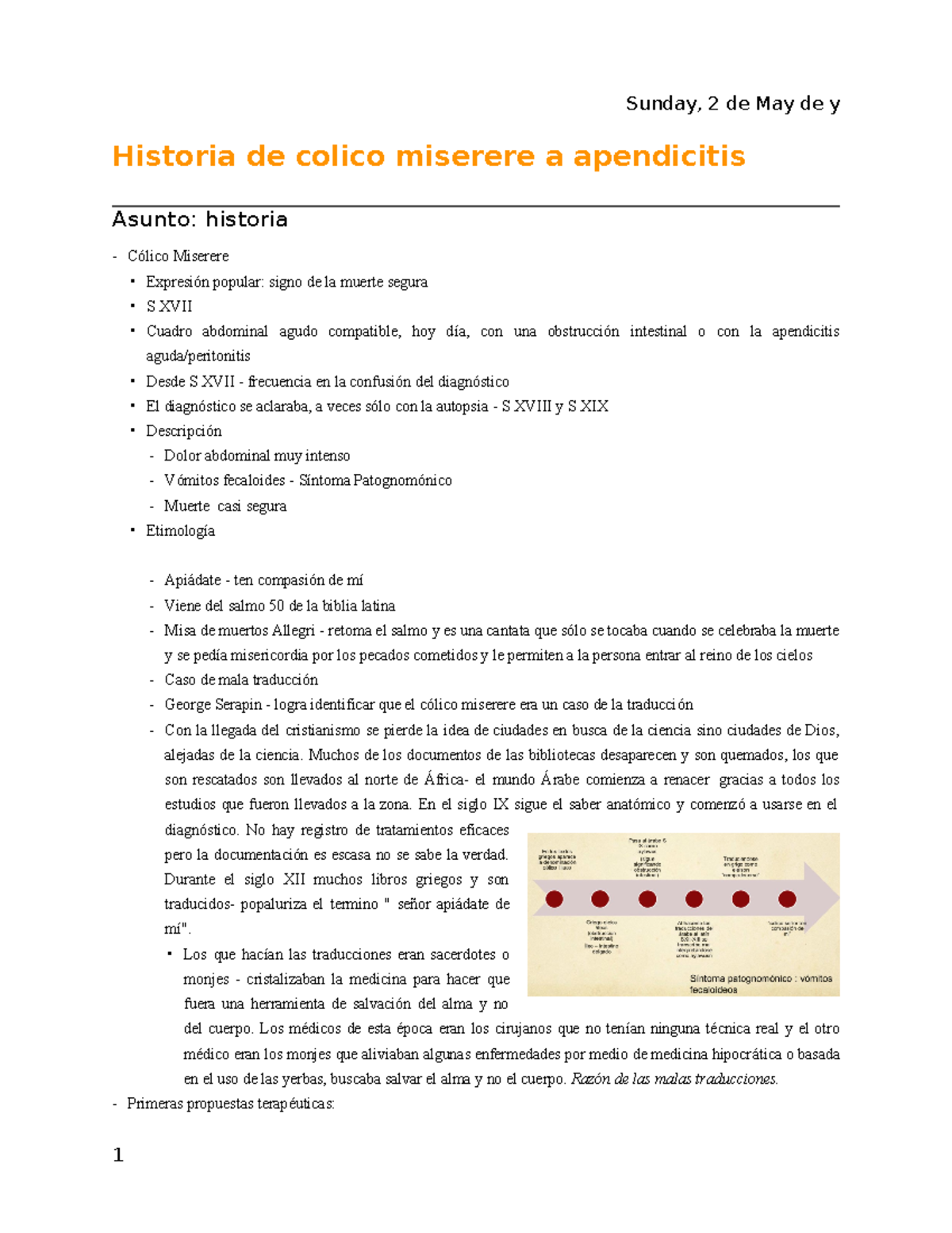 Historia de colico miserere a apendicitis - Muchos de los documentos de ...