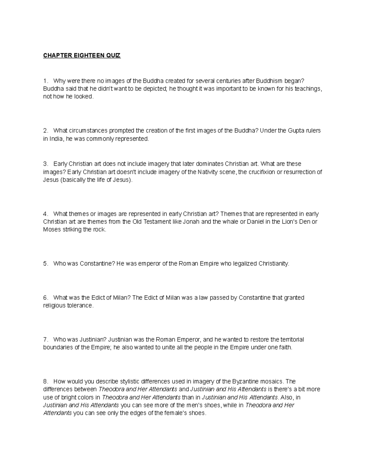 Ch. 18 Quiz - Chapter 18 quiz with answers - CHAPTER EIGHTEEN QUIZ 1 ...