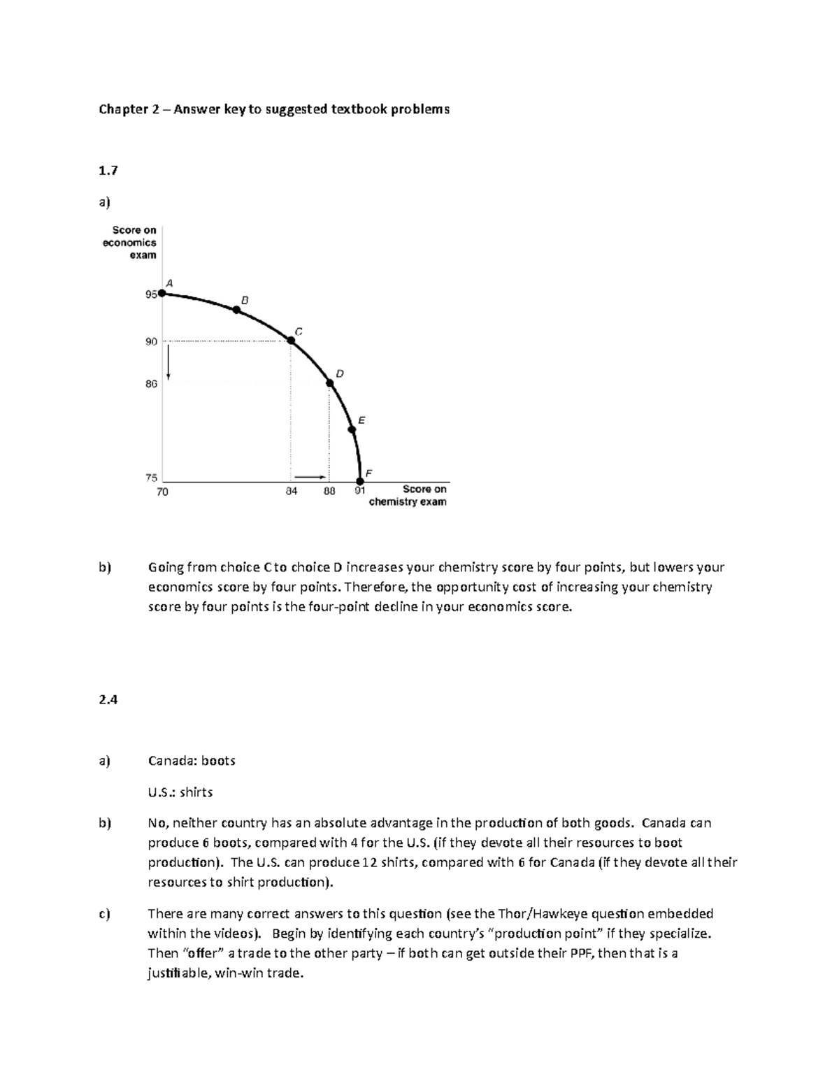 Chapter 2 - notes - Chapter 2 – Answer key to suggested textbook ...