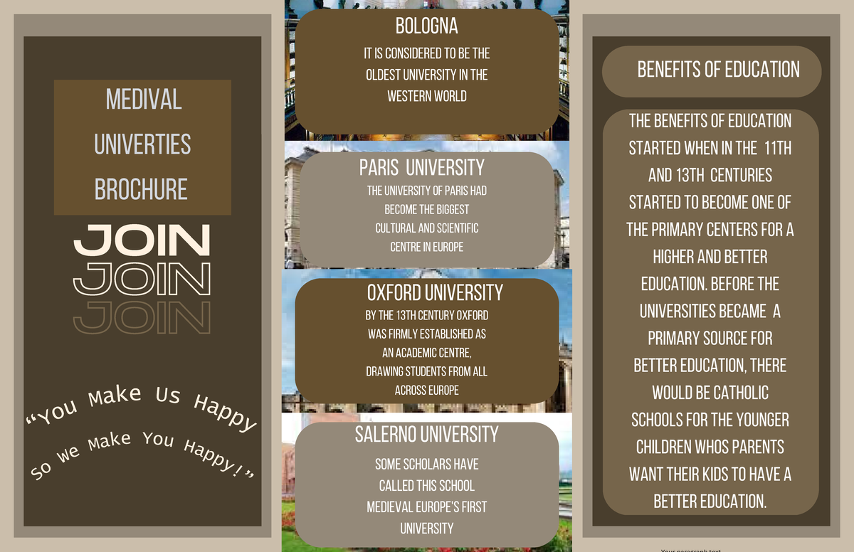 Medieval universities brochure - MEDIVAL Univerties Brochure JOIN JOIN ...