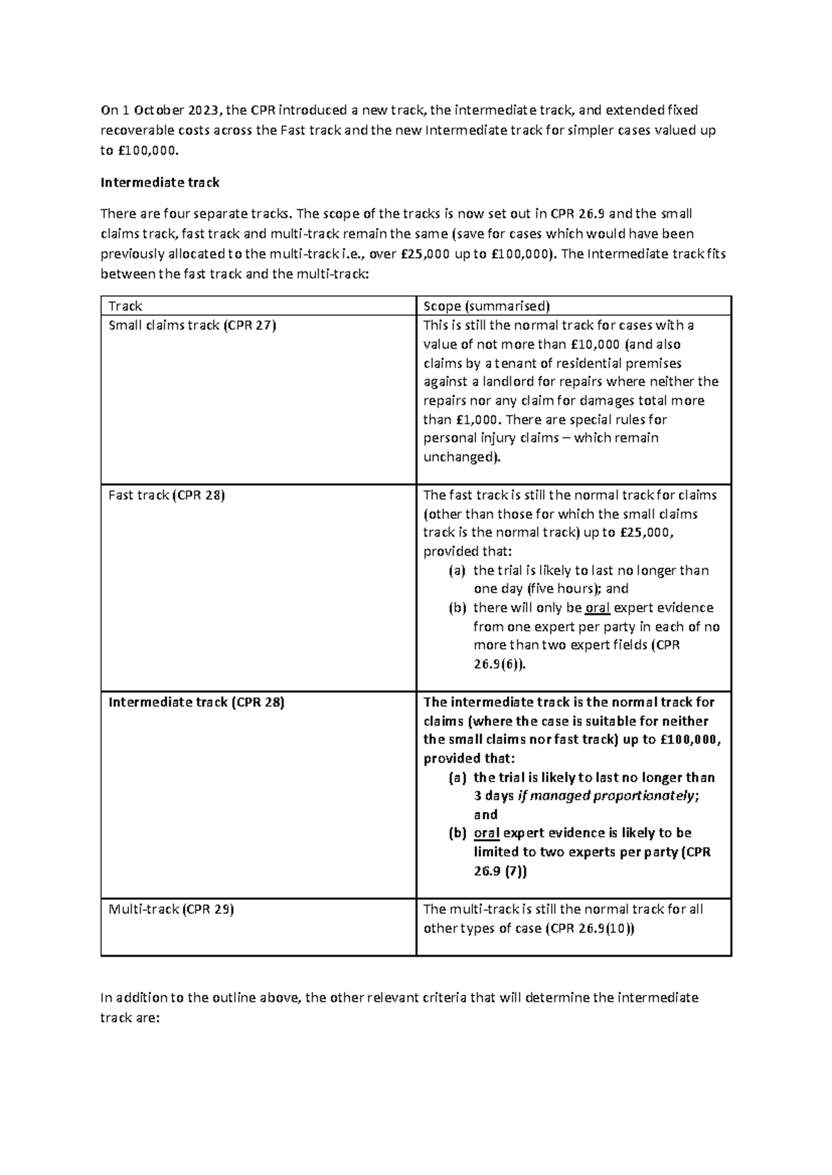 Allocation scope of each track - On 1 October 2023, the CPR introduced ...
