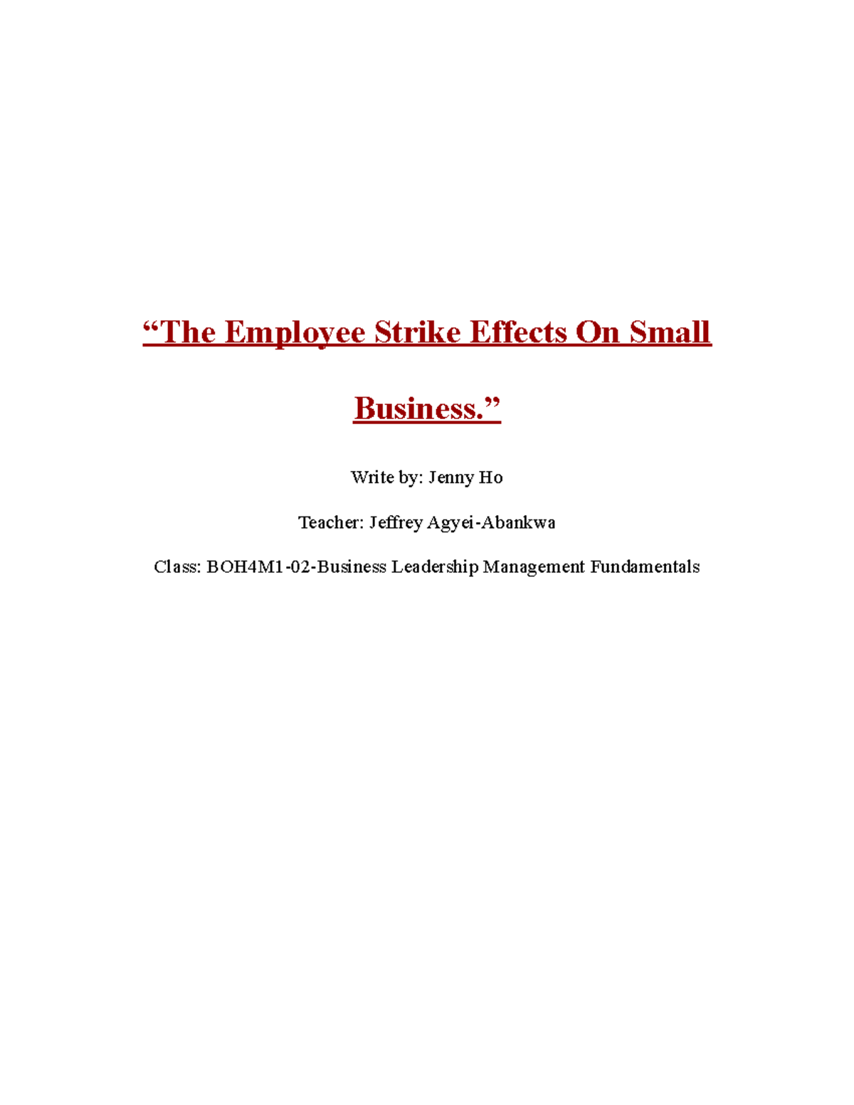 Business Report Writing Current Business Issues - itm 100 - Toronto Met ...