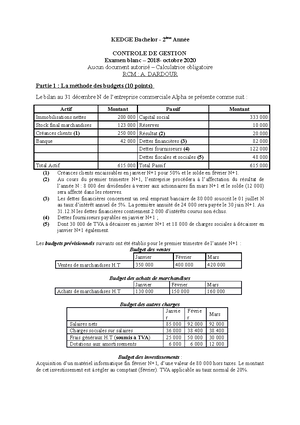 Exercices controle de gestion methode abc - Partie II = la méthode ABC ...