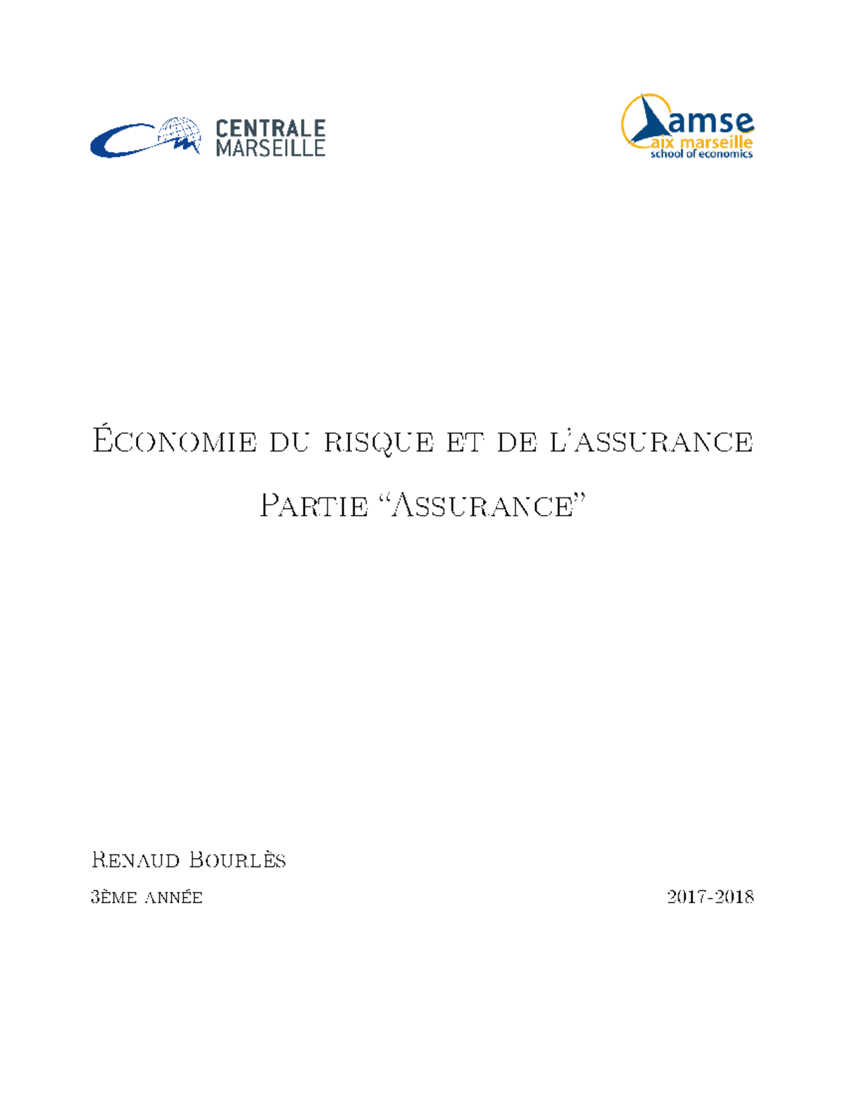 Economie du Risque et de l'Assurance - Économie du risque et de l'assurance Partie Assurance ...