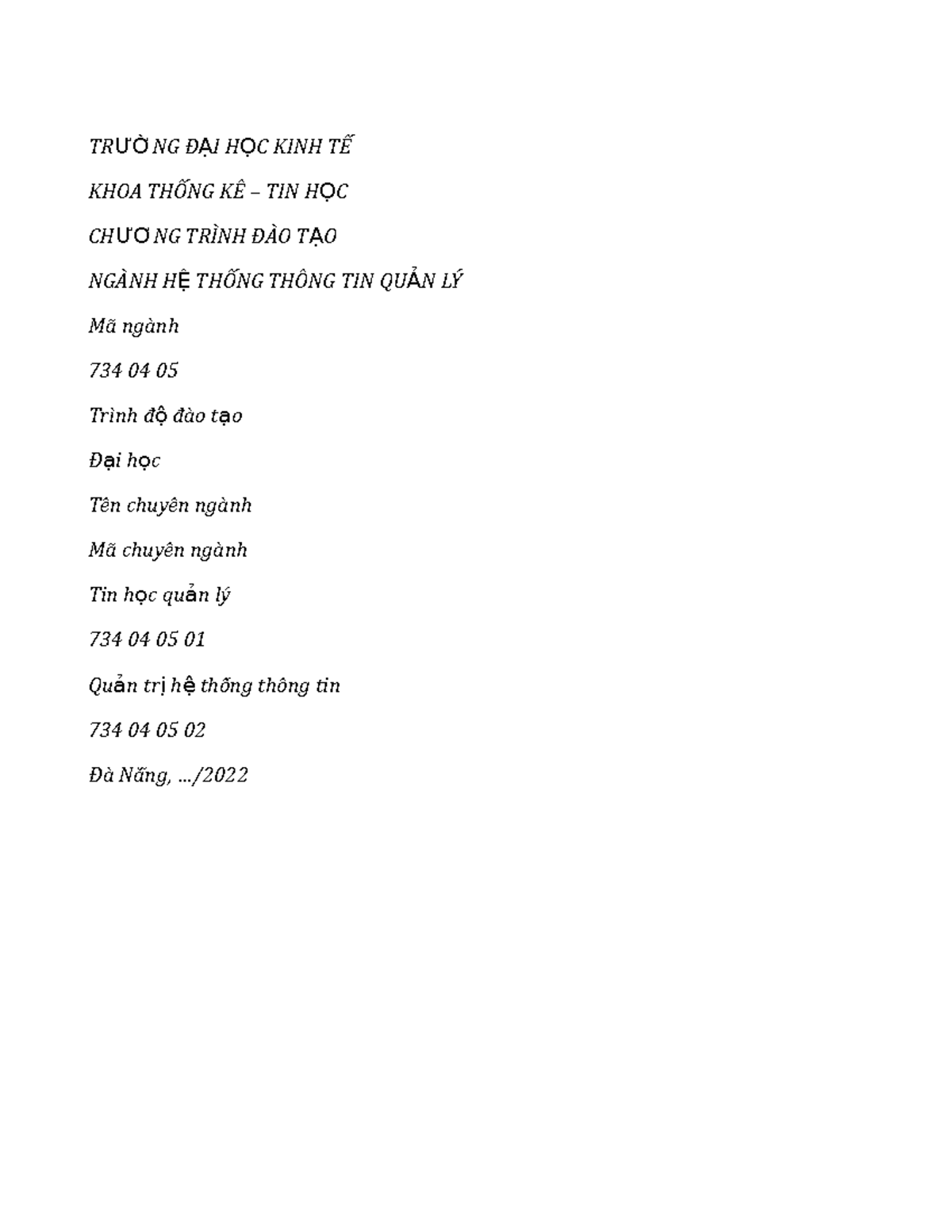 Midterm Exam THUD Ky II 2021-2022 - TR ƯỜNG Đ ẠI H ỌC KINH TẾẾ KHOA THỐẾNG KẾ – TIN H ỌC CH ƯƠNG ...