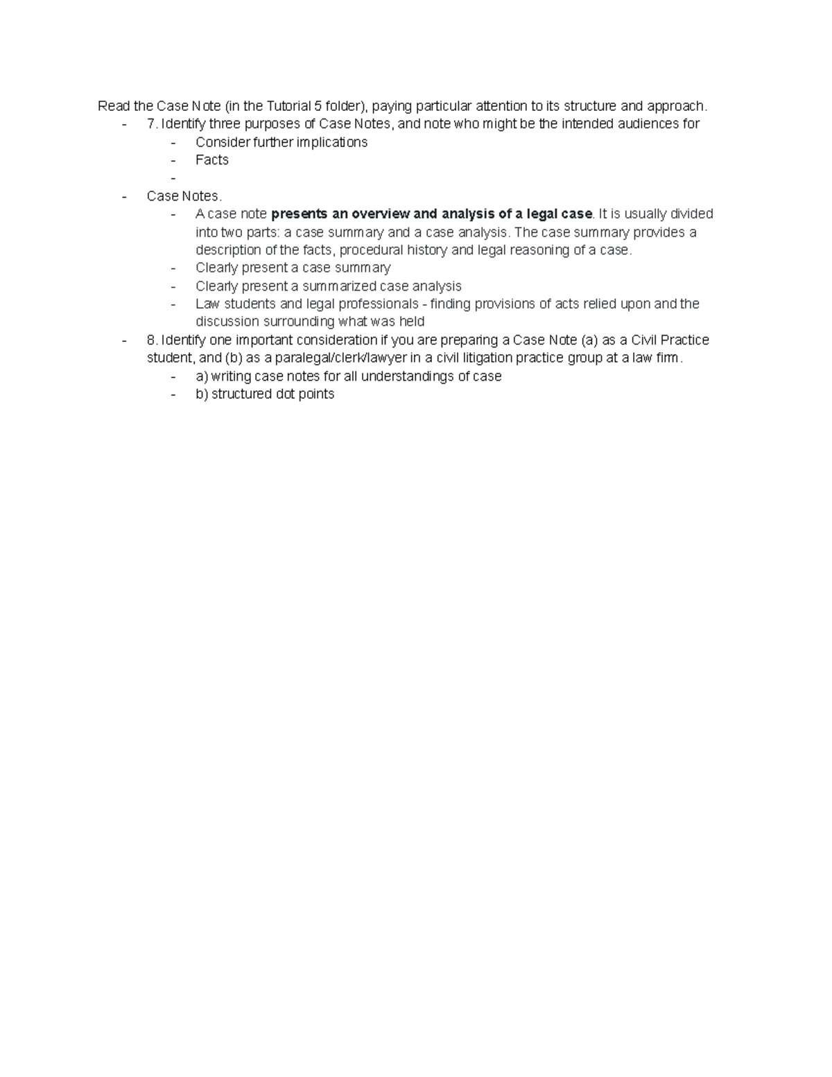 CP case note - why case note is important - Read the Case Note (in the ...