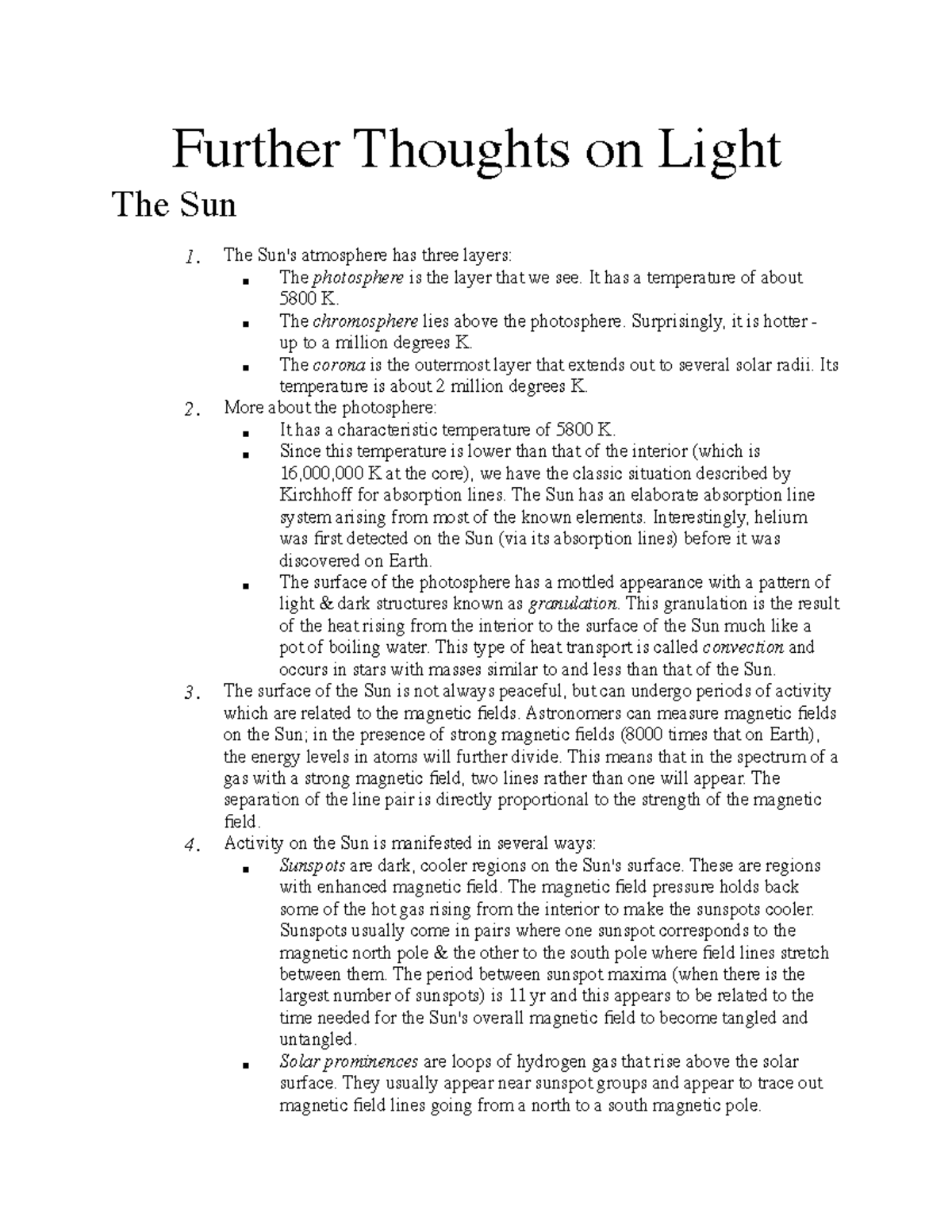 Astr 10 - astronomy lecture notes 10 - Further Thoughts on Light The ...