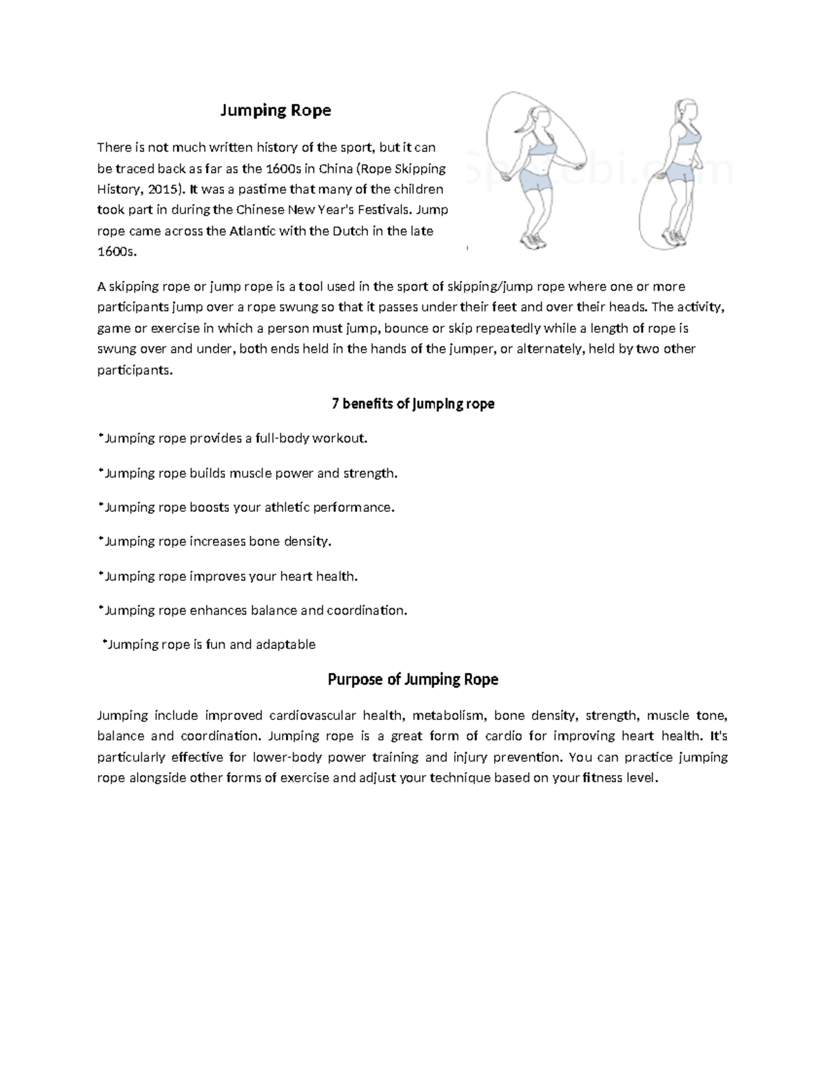 Jumping-Rope - about physicall - Jumping Rope There is not much written ...