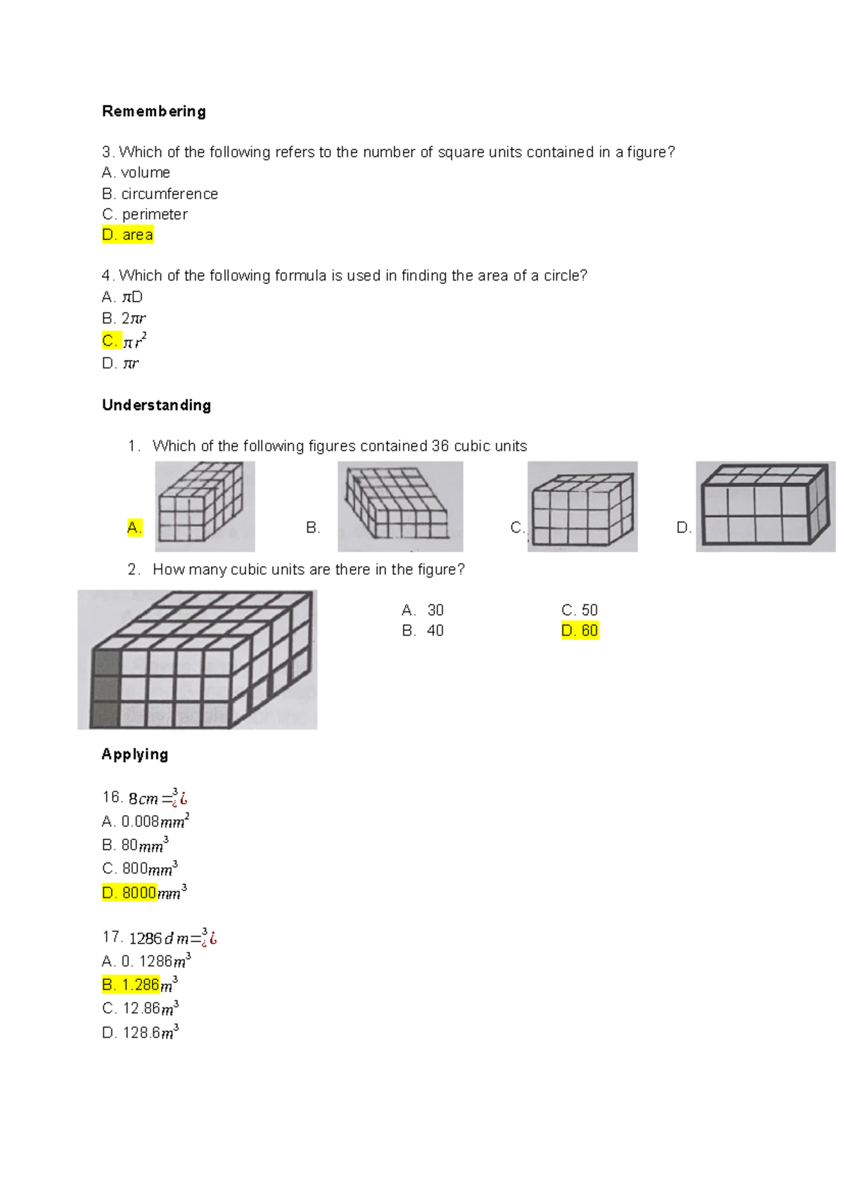 MCQ - Multiple choice question - Remembering 3. Which of the following ...