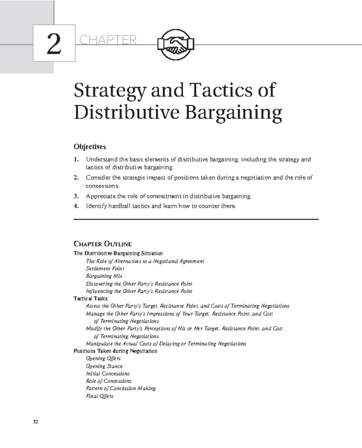 -Chapter 2. Strategy and Tactics of Distributive Bargaining - 32 2 ...