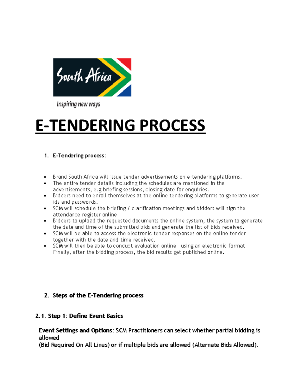E-tendering process -AXsystem-Updated - E-TENDERING PROCESS 1. E ...