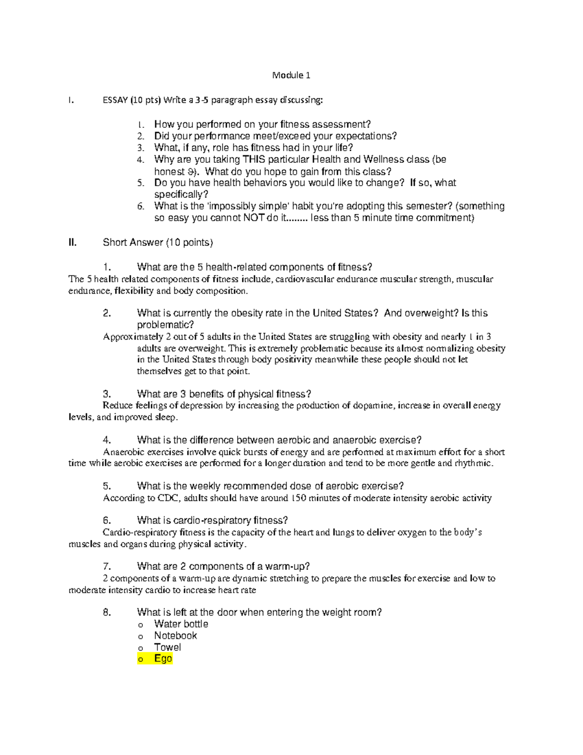 HWS HW - Module 1 I. ESSAY (10 pts) Write a 3-5 paragraph essay ...