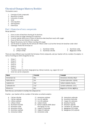 Yr11 Combined Science November mock Revision Topics - November Mock ...
