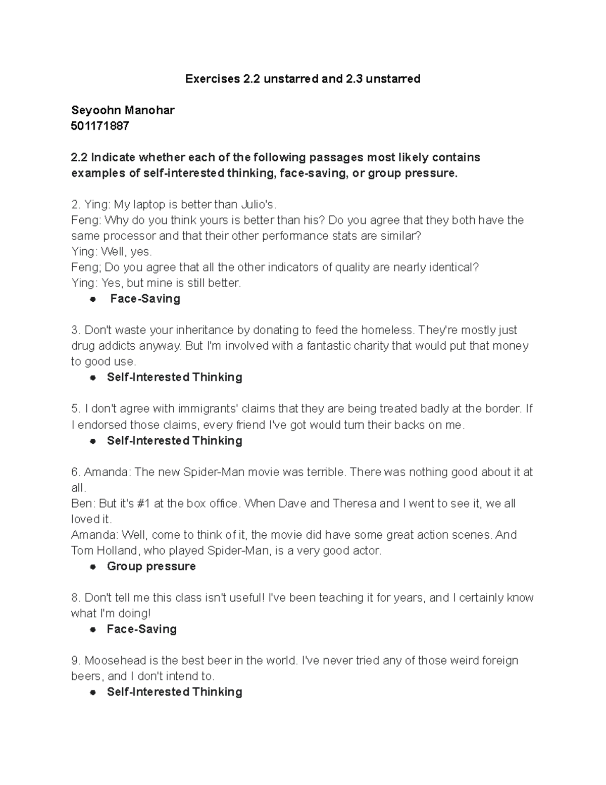 2.2 unstarred and 2.3 - Assignment - Exercises 2 unstarred and 2 ...