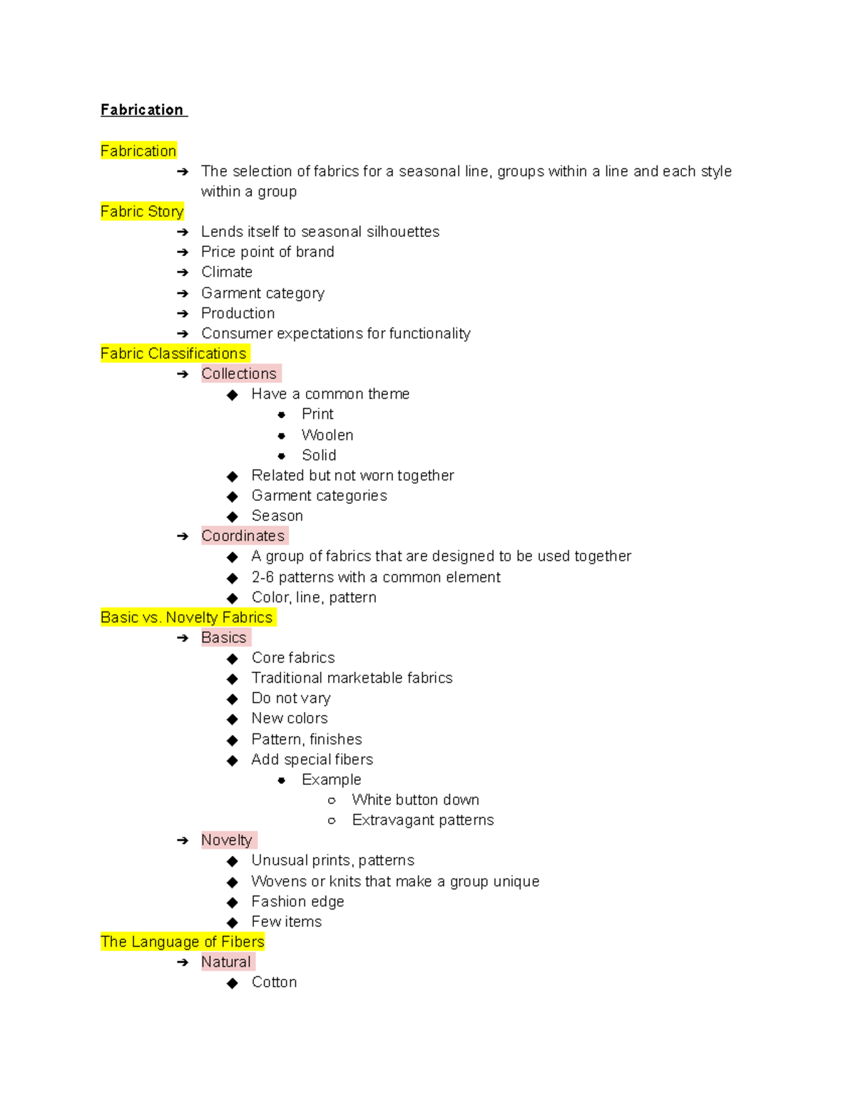 class notes for product development - Fabrication Fabrication The ...