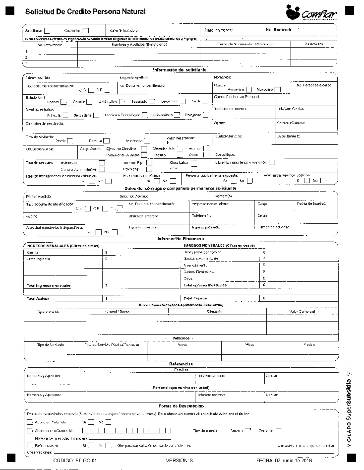 Formato Solicitud De Credito Personal Natural - Solicitud De Credito ...