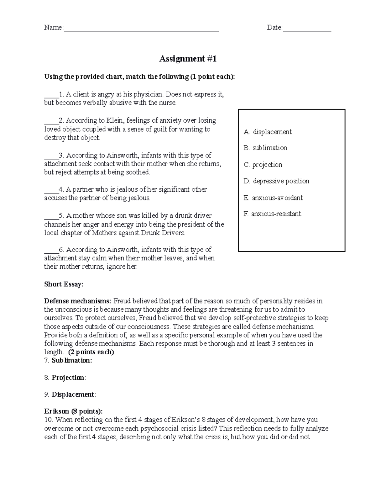 Assignment 1 - Name:__________________________________________ Date ...