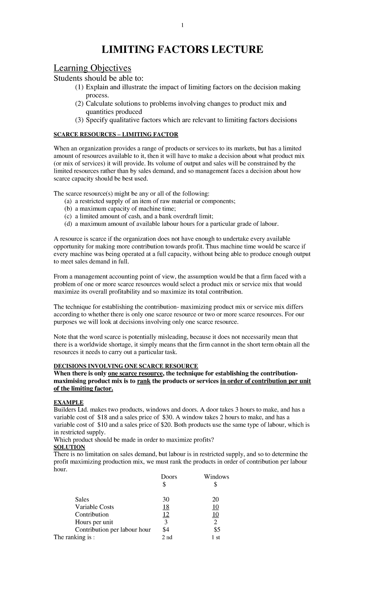 133038264 Unit 4 Limiting Factor Lecture Notes - LIMITING FACTORS ...