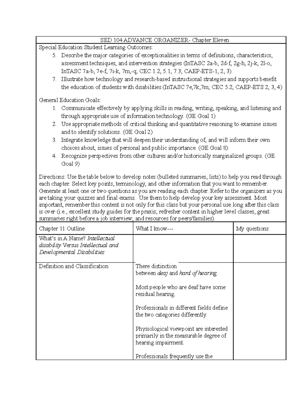 SED 104 CHP 11 Advance Organizer - SED 104 ADVANCE ORGANIZER- Chapter ...