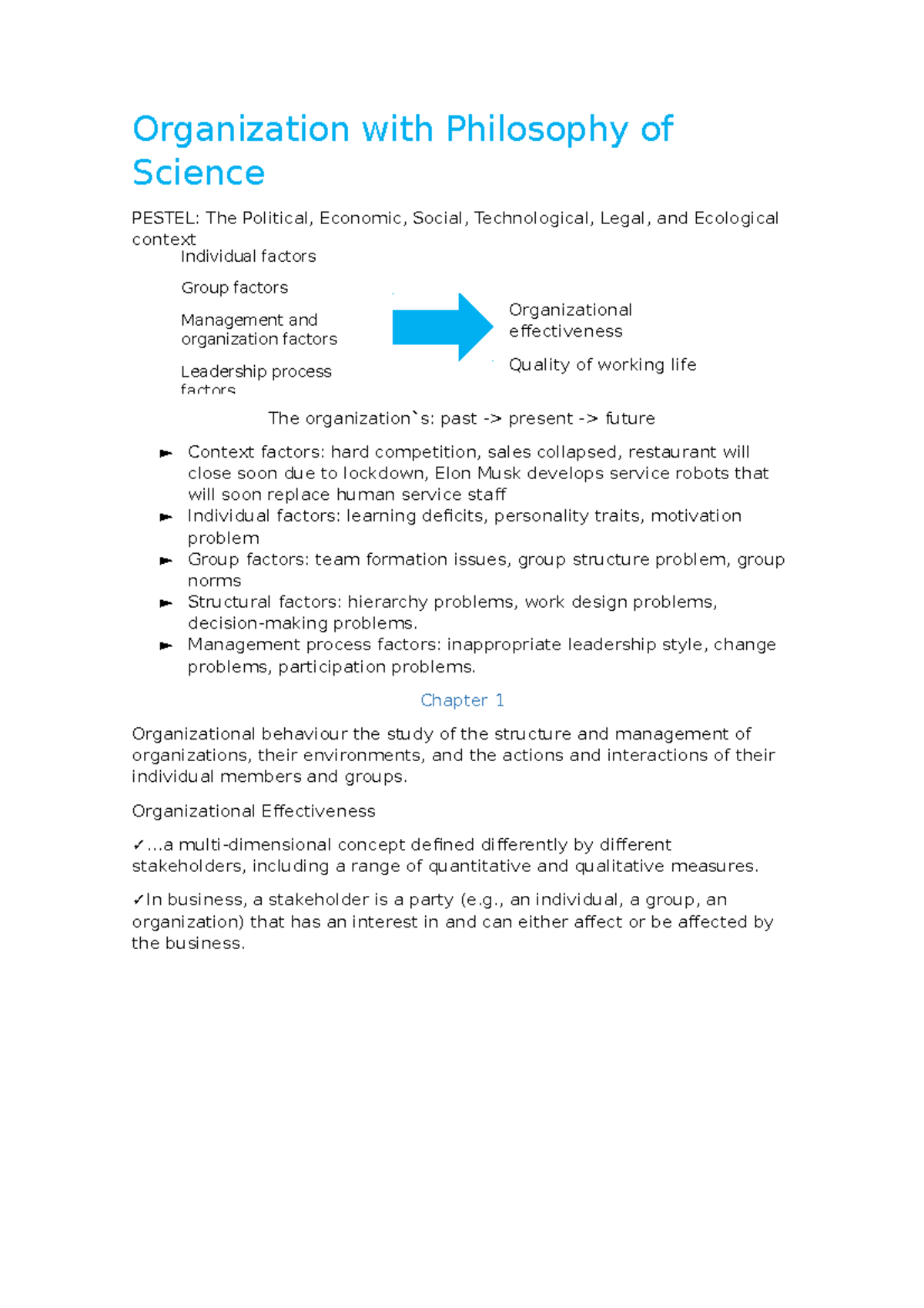 Organization with Philosophy of Science - Organization with Philosophy ...