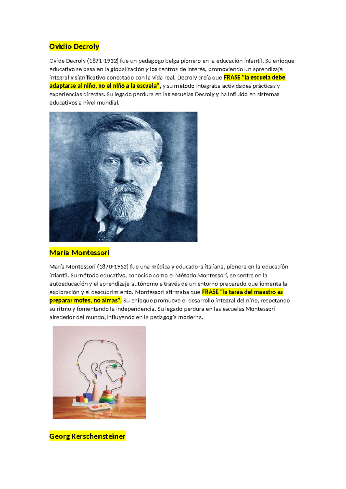 Ovidio Decroly - Ovidio Decroly Ovide Decroly (1871-1932) fue un ...