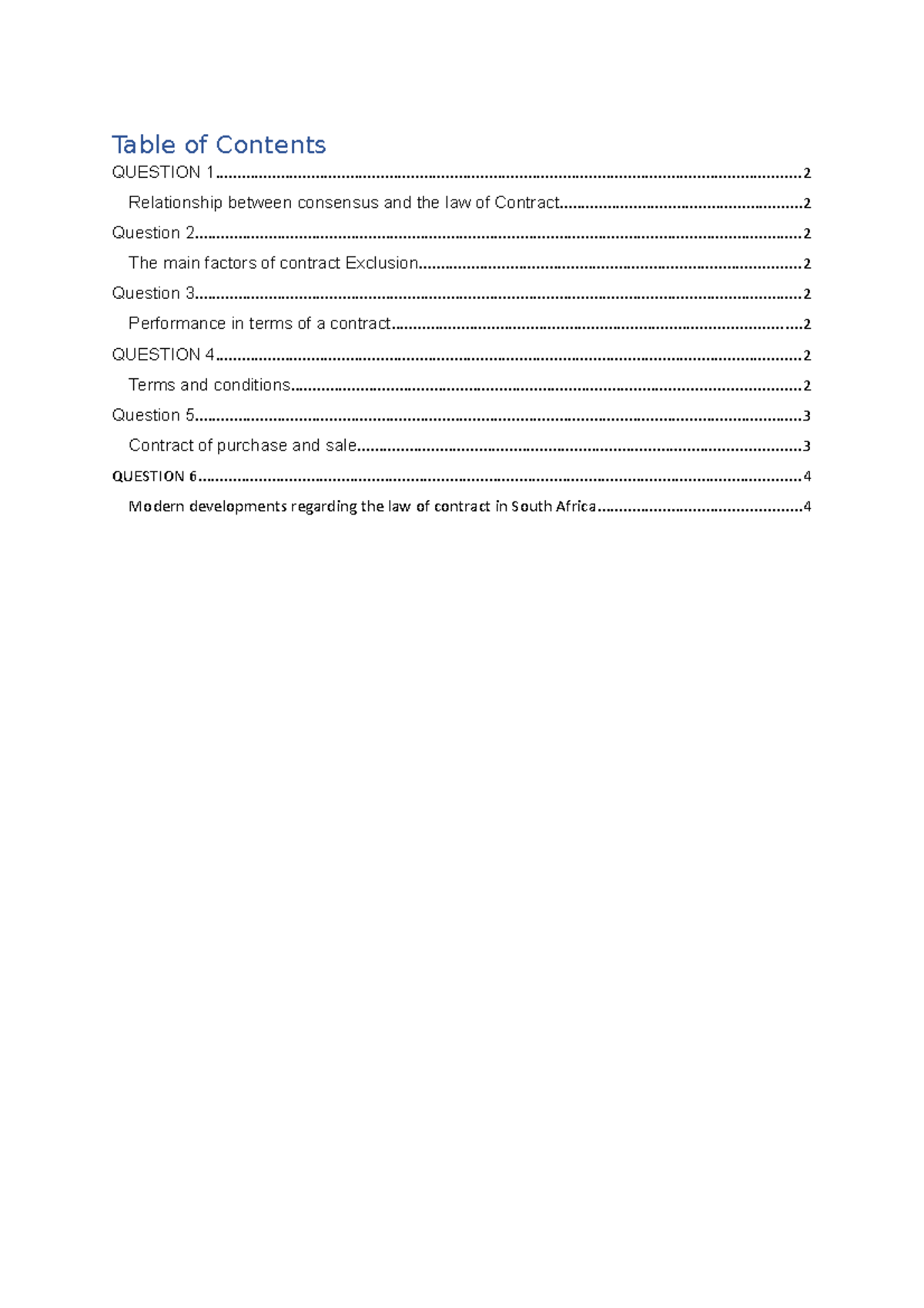 Assessment 2 - HFL assment 2 - Table of Contents QUESTION - Studocu