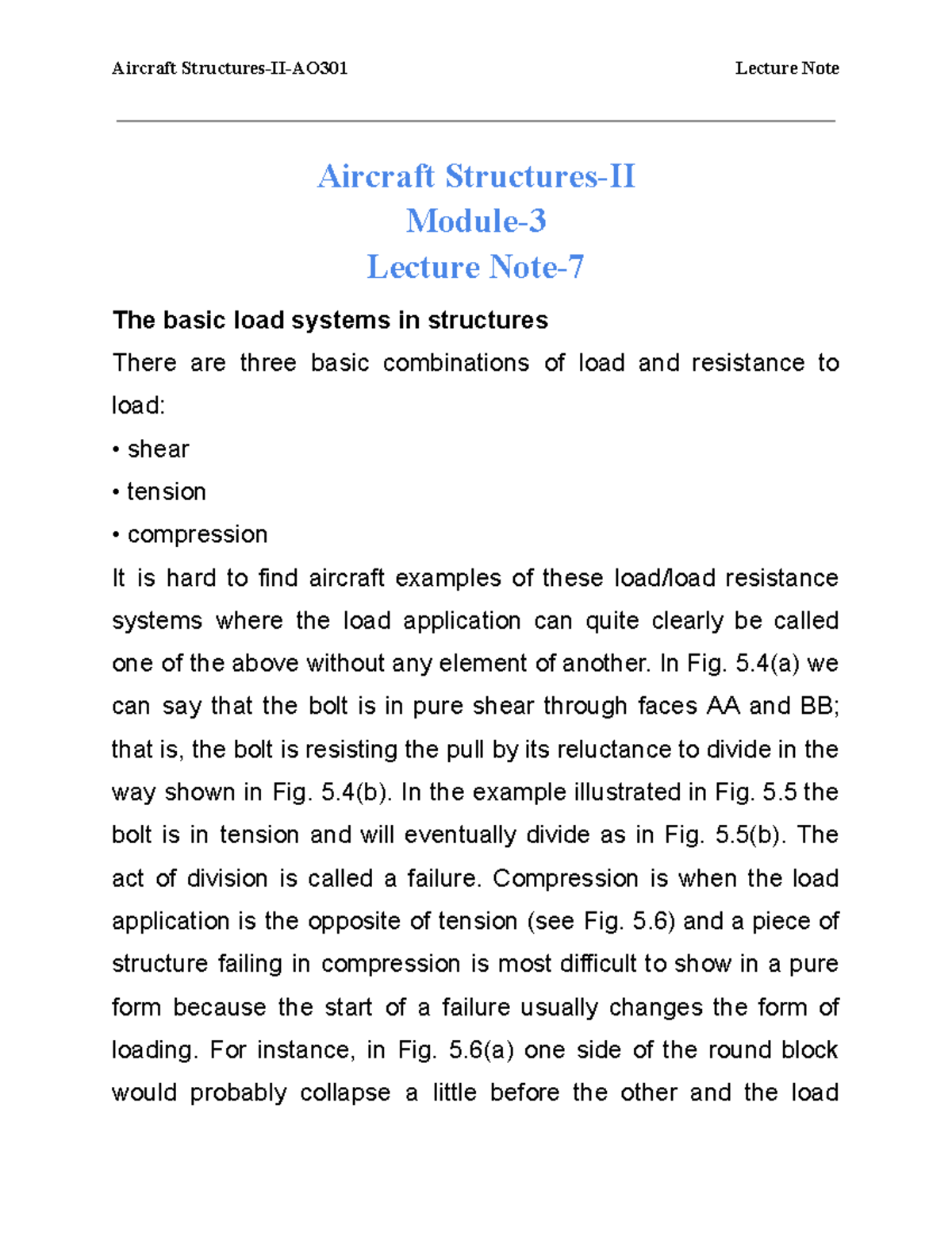 Aircraft Structures-II Module 3 Lecture Note 7 - Aircraft Structures-II ...