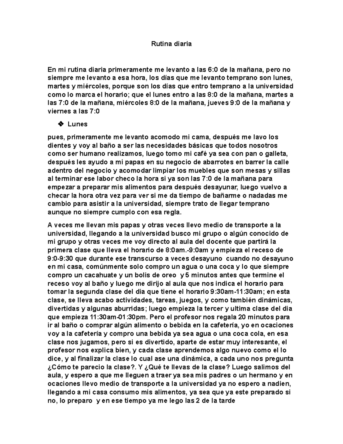 Rutina diaria ingles - Rutina diaria En mi rutina diaria primeramente ...