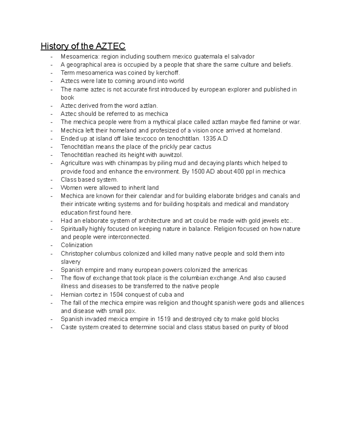 History of the Aztec - History of the AZTEC Mesoamerica: region ...