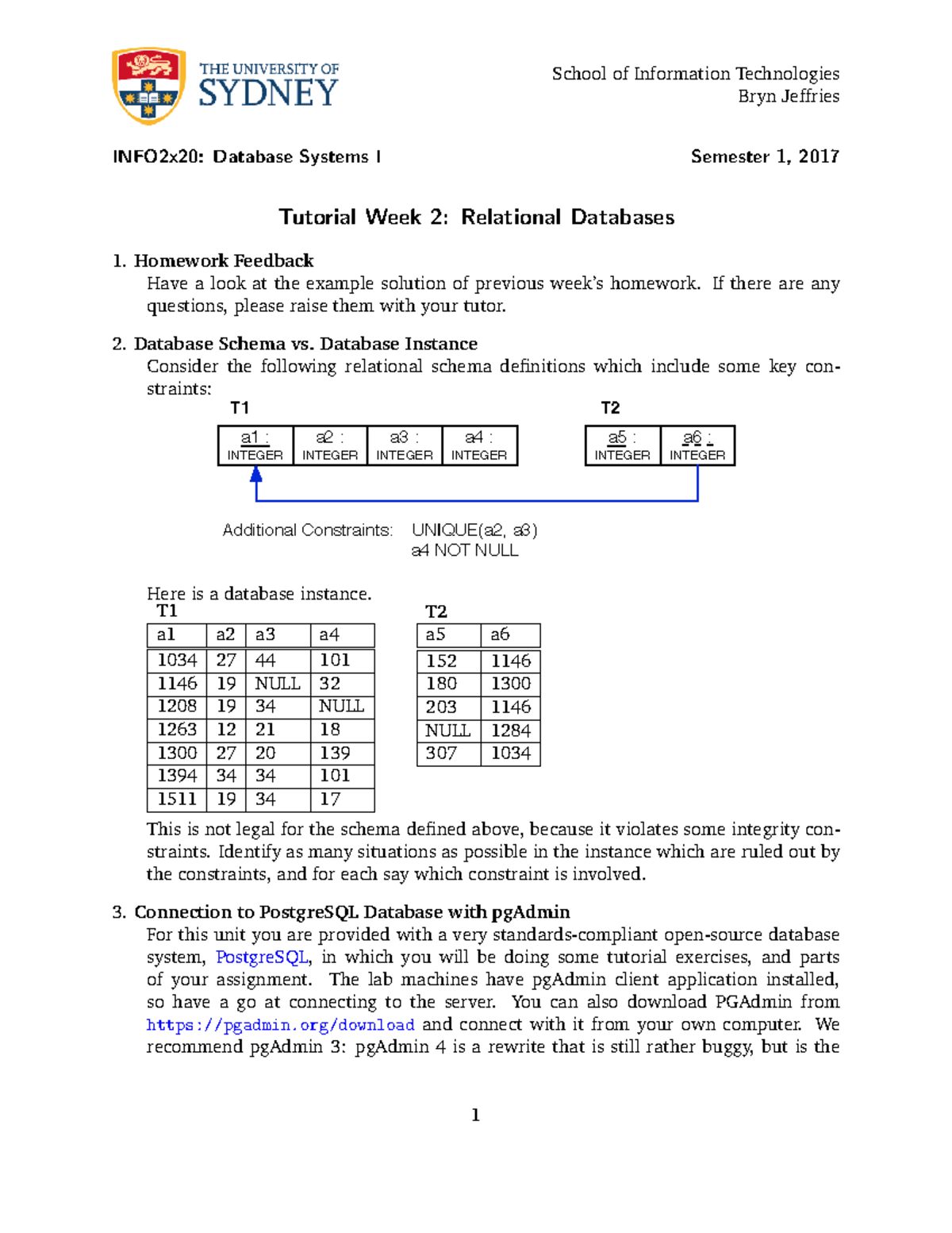 Week02 Lecture Solutions - School of Information Technologies Bryn ...