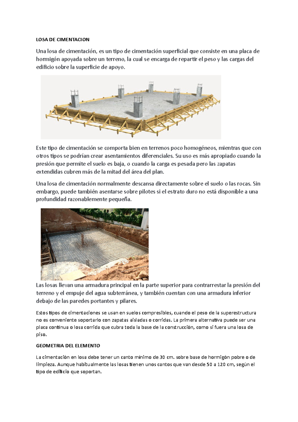 LOSA Y Pilote - Conceptos básicos, funcionamiento, geometría y ...