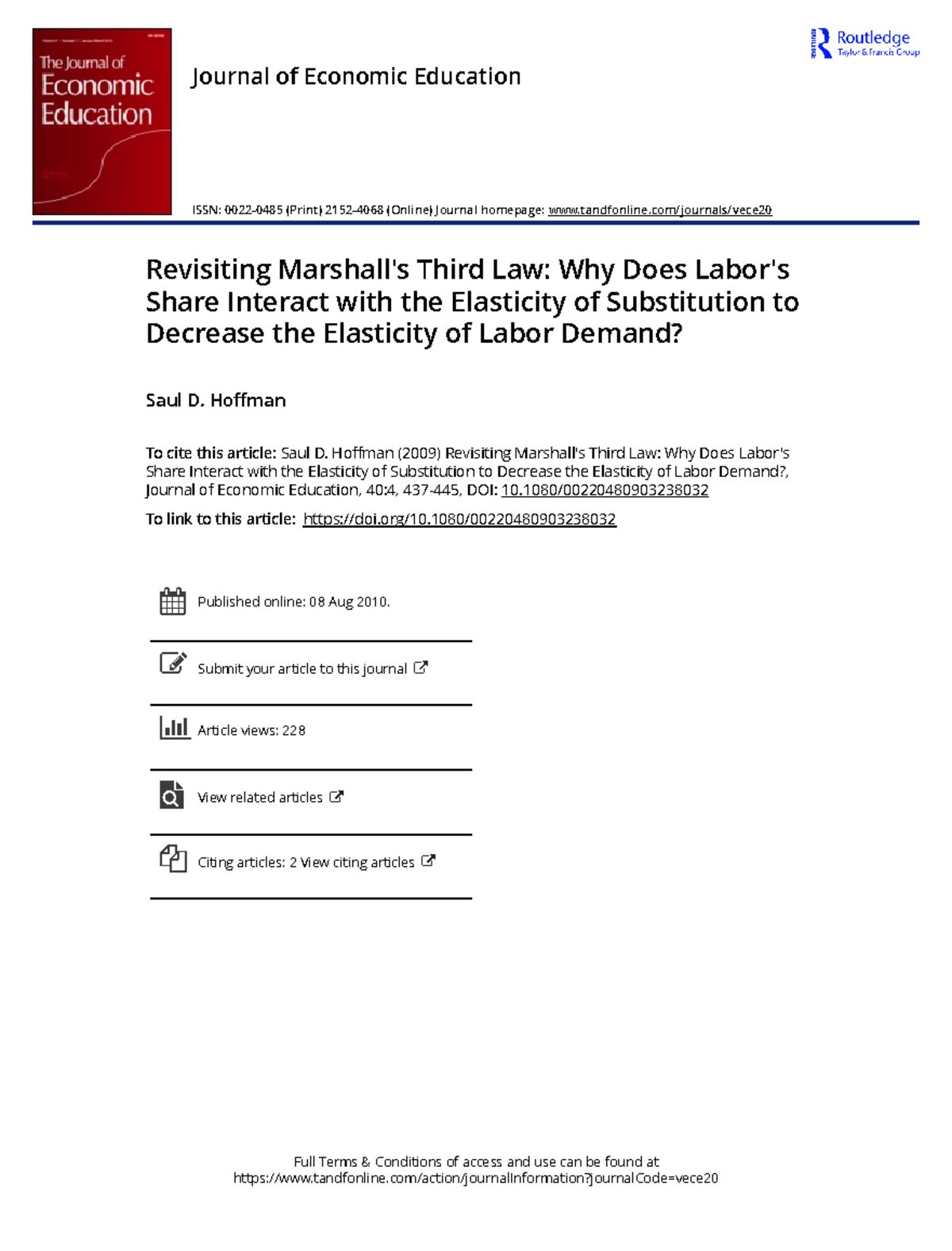 Revisiting Marshall s Third Law Why Does Labor s Share Interact with ...
