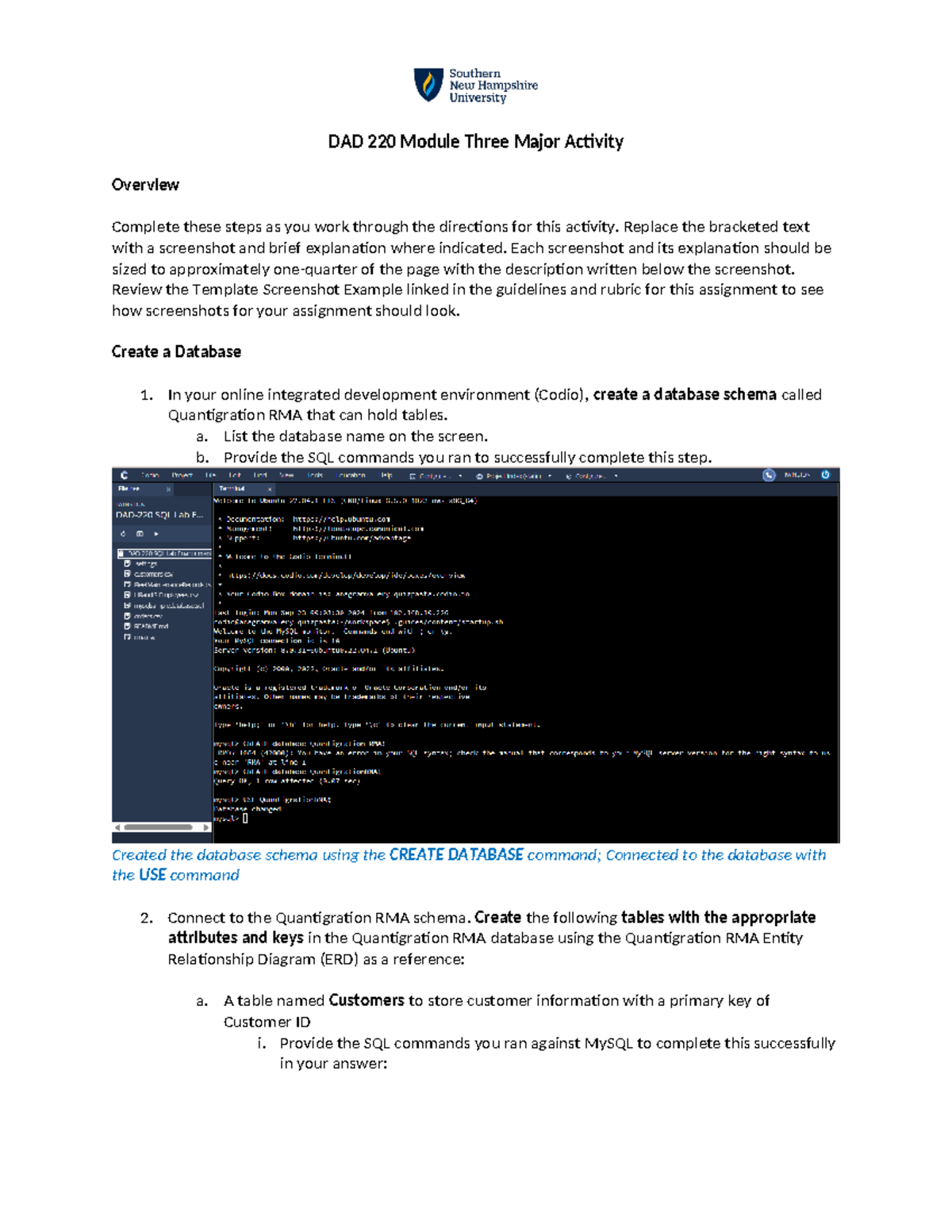 Module Three Major Activity - DAD 220 Module Three Major Activity ...