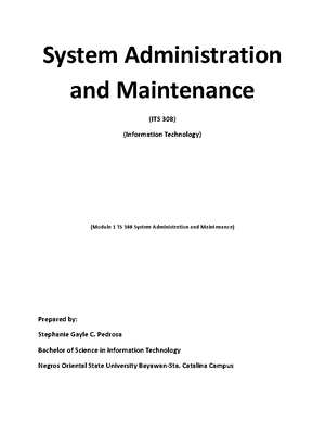 Sam ITS 308Module 2 - System Administration and Maintenance ...