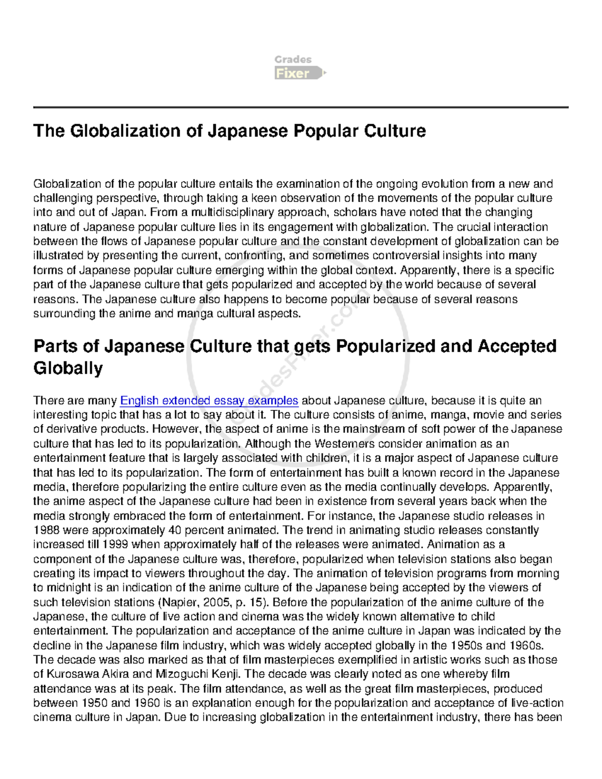 The Globalization of Japanese Popular Culture - The Globalization of ...