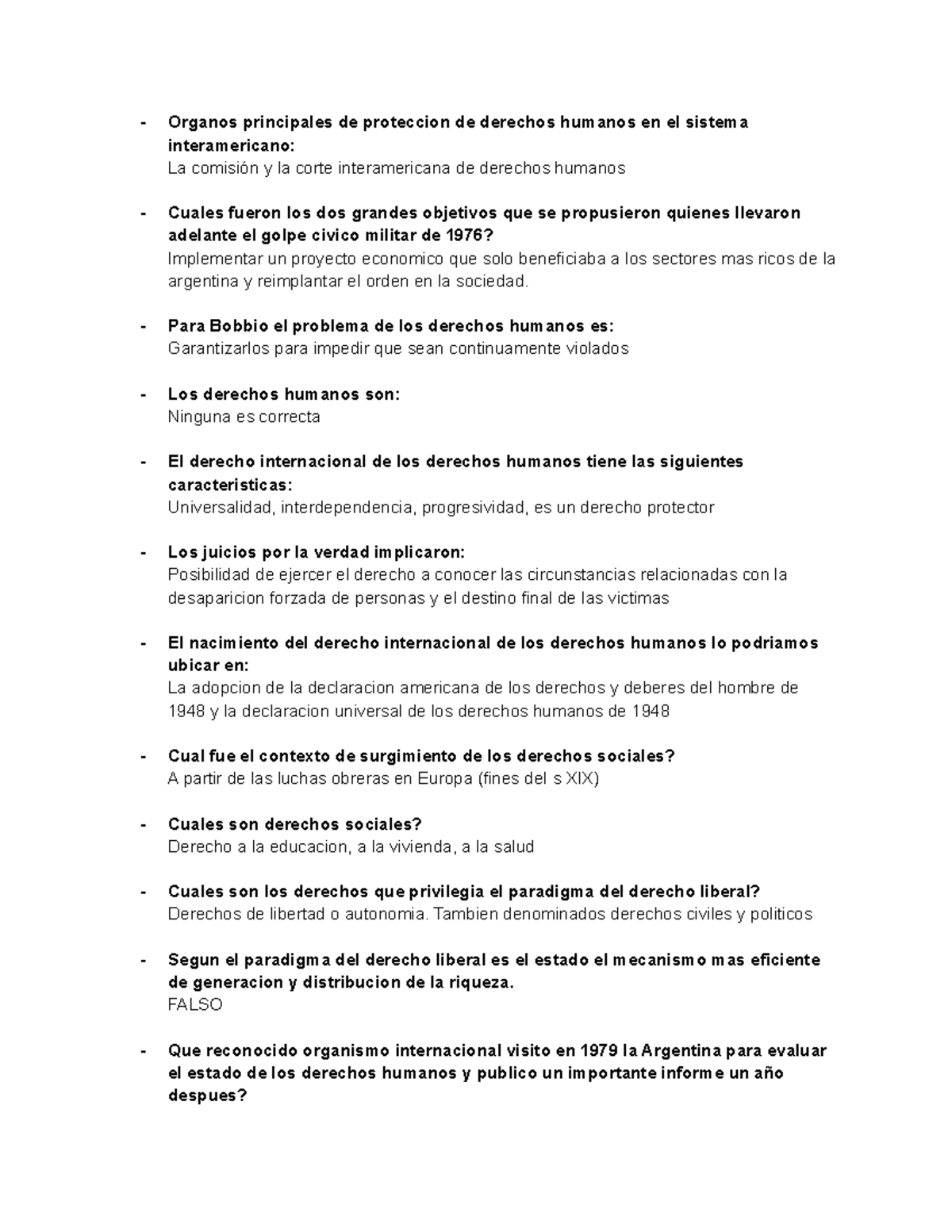 Preguntas y respuestas multiple opcion del parcial de justicia y ddhh - Organos principales de ...