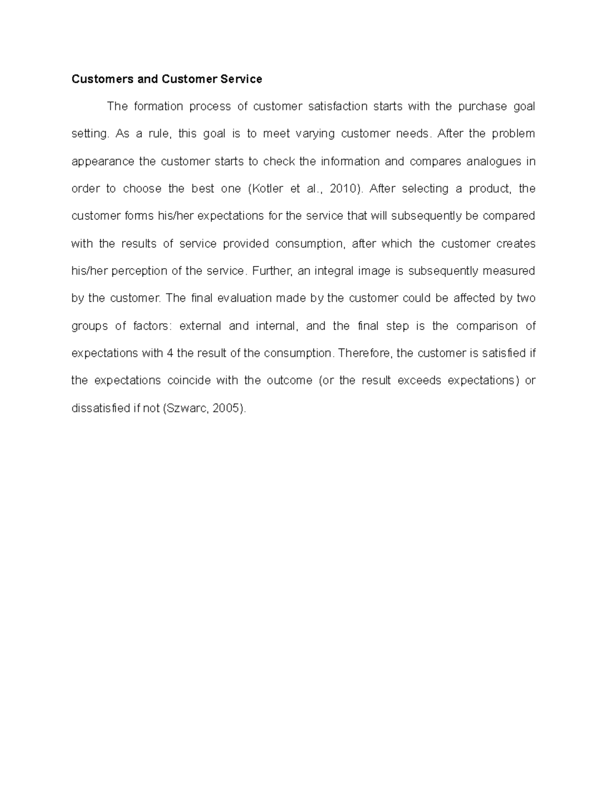 Customers and Customer Service - Business Admnistration - Studocu