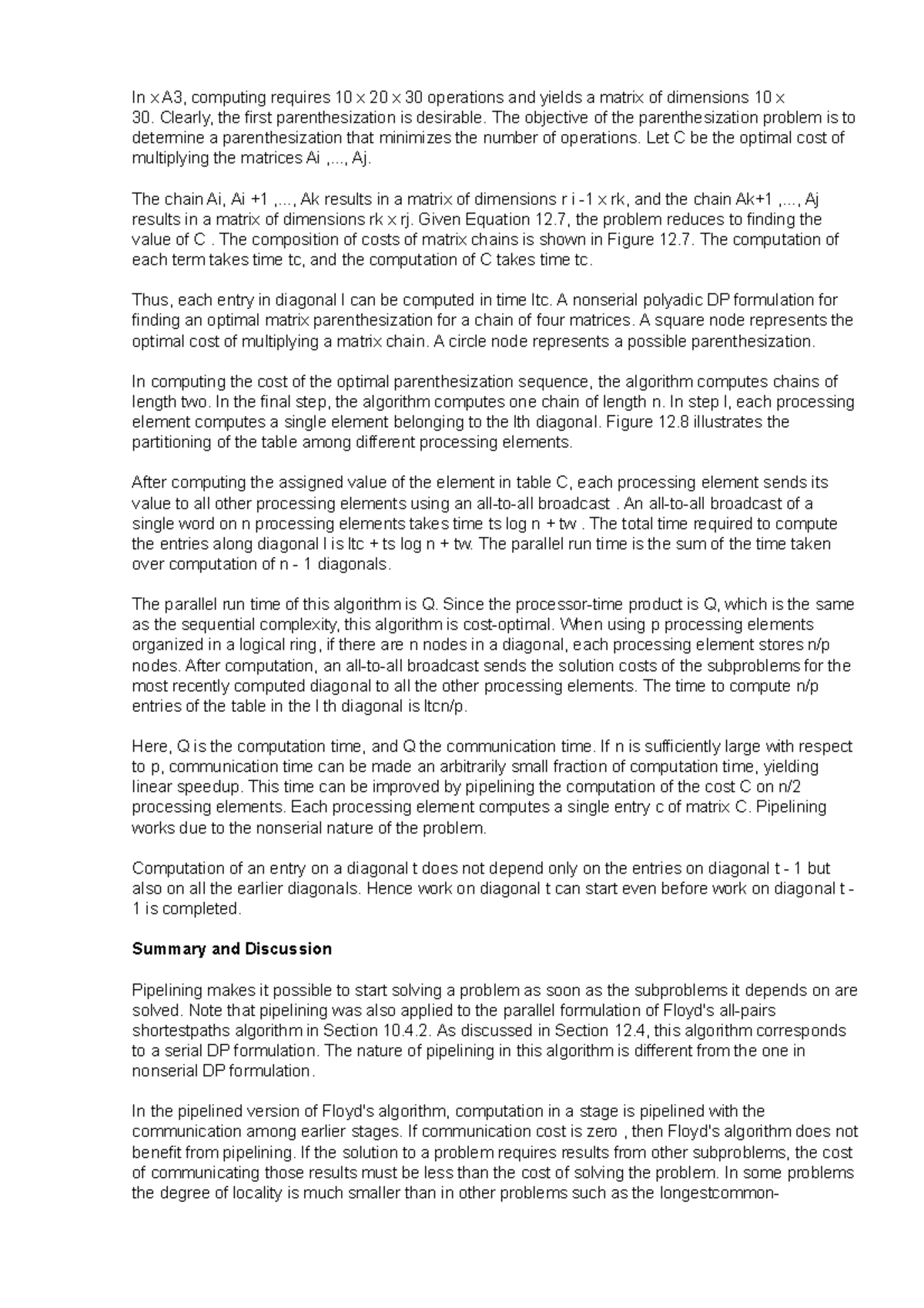 01 knapsack problem - In x A3, computing requires 10 x 20 x 30 ...