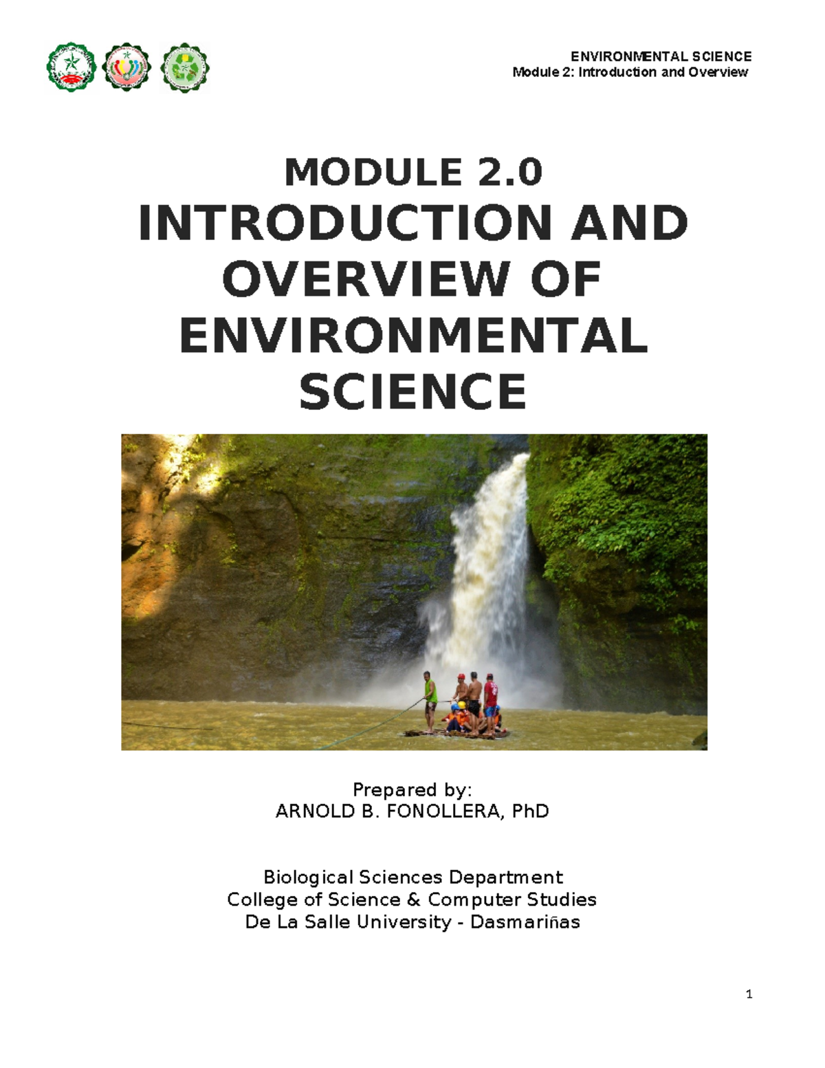 Module 2 - Overview and Intro 2 Env Sci(2)(2) - Module 2: Introduction ...