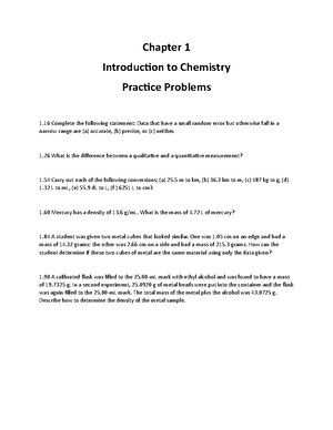 Chapter 2 Practice Problems - Chapter 2 Atoms and Molecules Practice Problems 2 The following ...