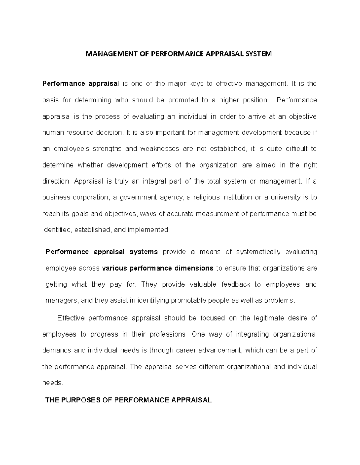 Management OF Performance Appraisal System Topic 7 - MANAGEMENT OF ...