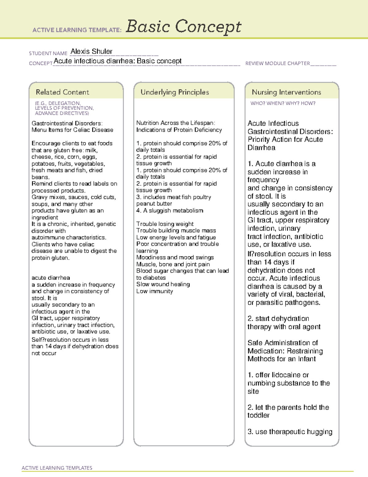 Basic Concept - ATI MED CARD - NURS 194 - ACTIVE LEARNING TEMPLATES ...
